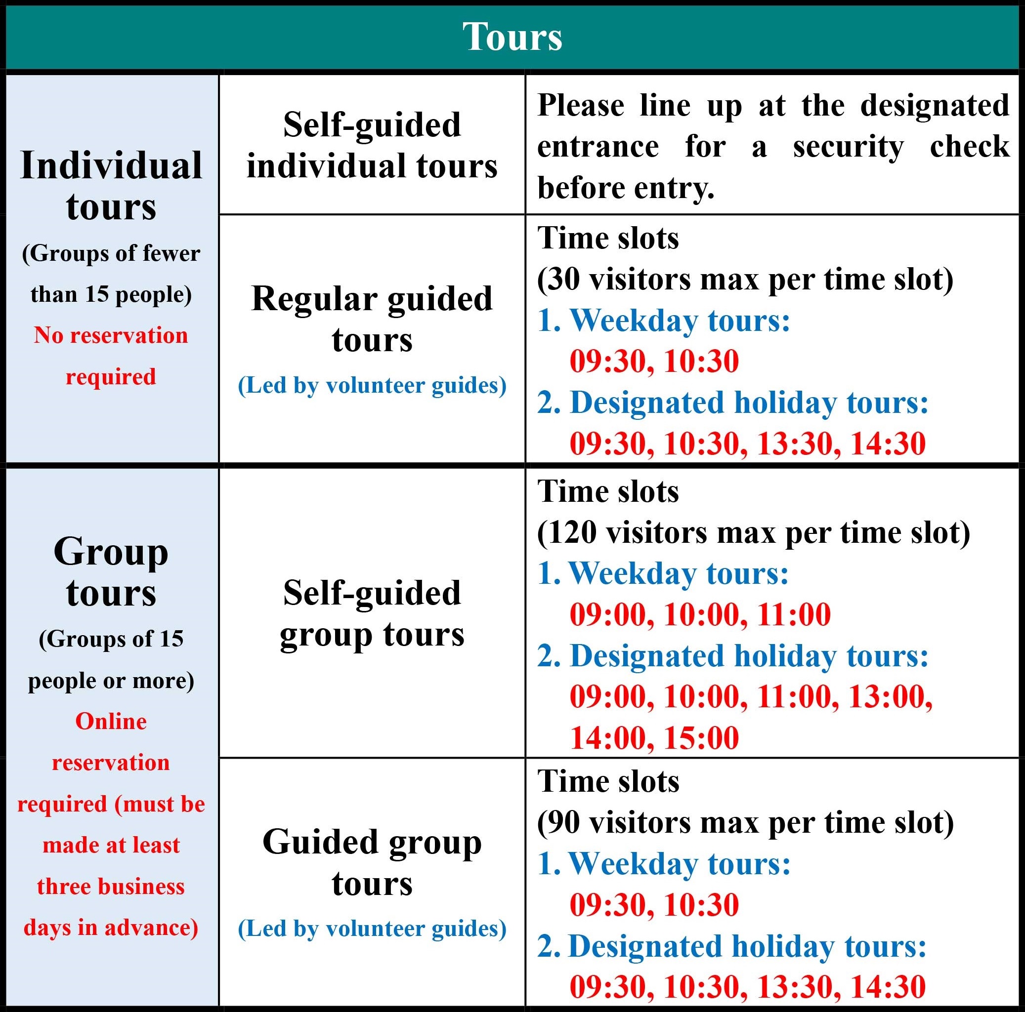 Open house schedule-Visitor information-Tours｜Office of the President ...